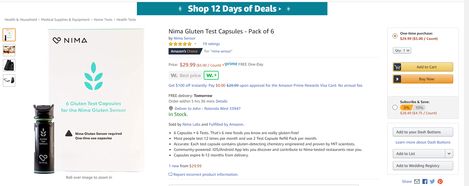 Nima Gluten Sensor Sale on Amazon | Gluten Free Works