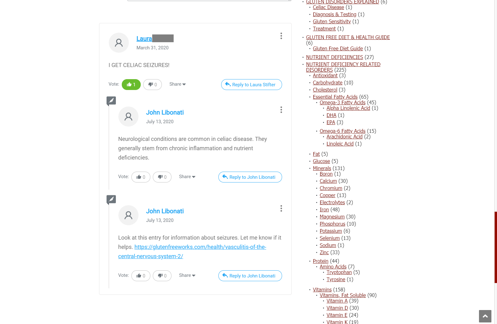New Treatment Guide Interactive Comment Section | Gluten Free Works